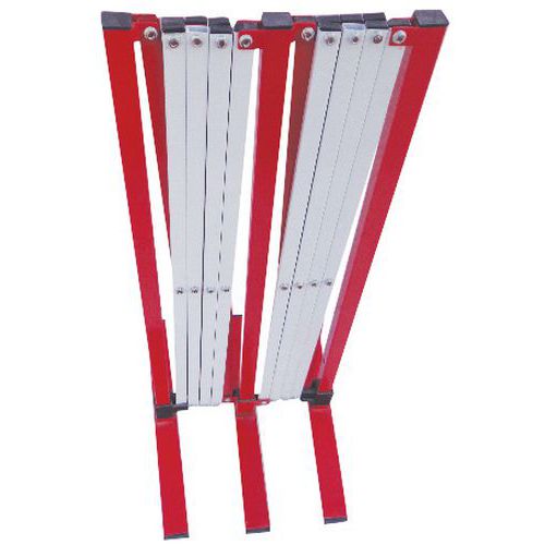 Metalowa barierka mobilna, składana, długość 421 cm - Manutan Expert ...