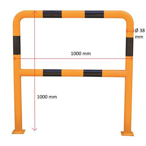 Metalowe barierki Manutan Expert, długość 100 cm, średnica 38 mm ...